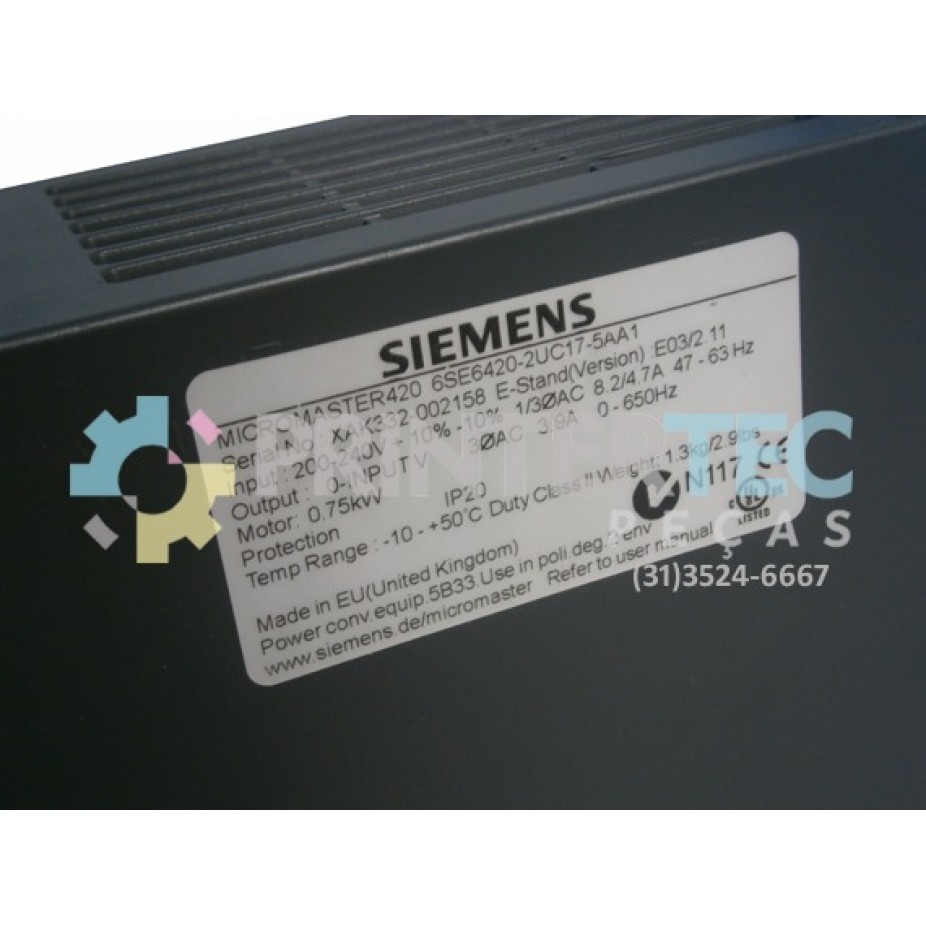 MODULO SIEMENS MICROMASTER 420 0,75KW 200-240V